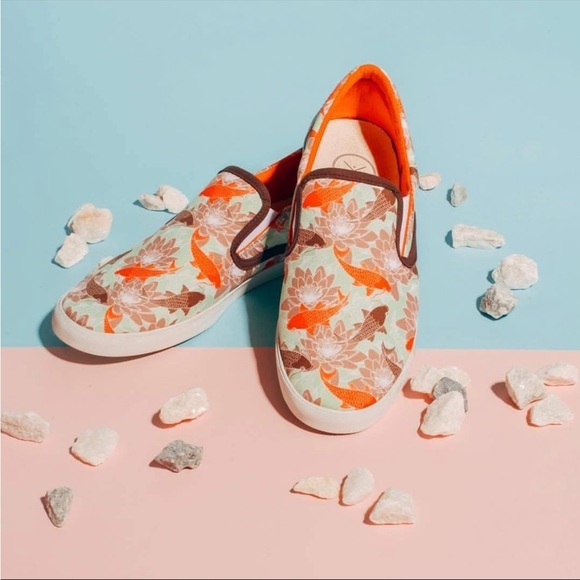 inkkas | Shoes | Inkkas Worldwear Koi Fish Slip On Sneakers Loafers ...